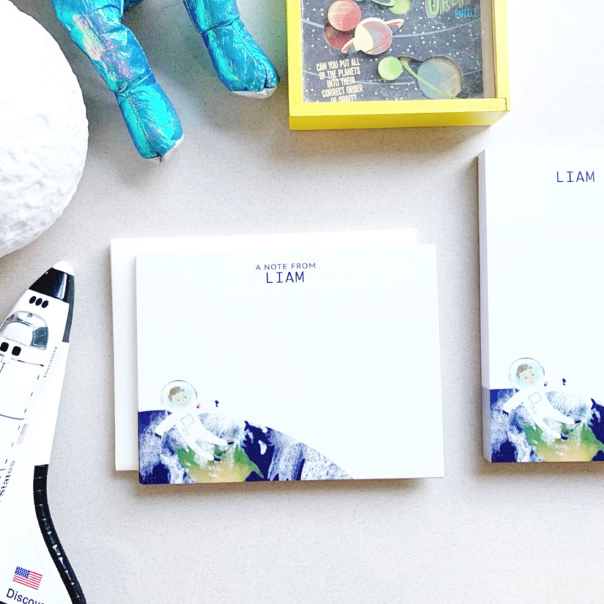 Personalized Astronaut Notecard Set for Kids - Little Love Press